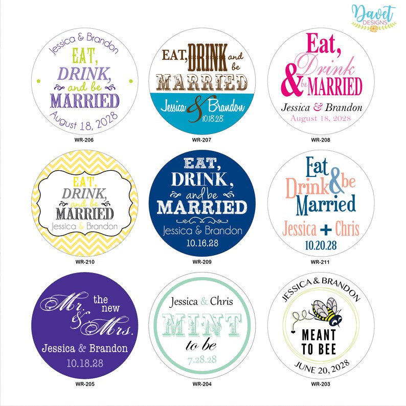 2 Inch Custom Glossy Waterproof Wedding Stickers Labels - Hundreds of ...
