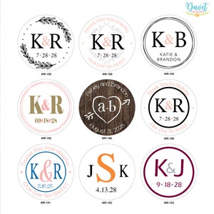 2.25 Inch Personalized Glossy Wedding Stickers Labels - Hundreds ...