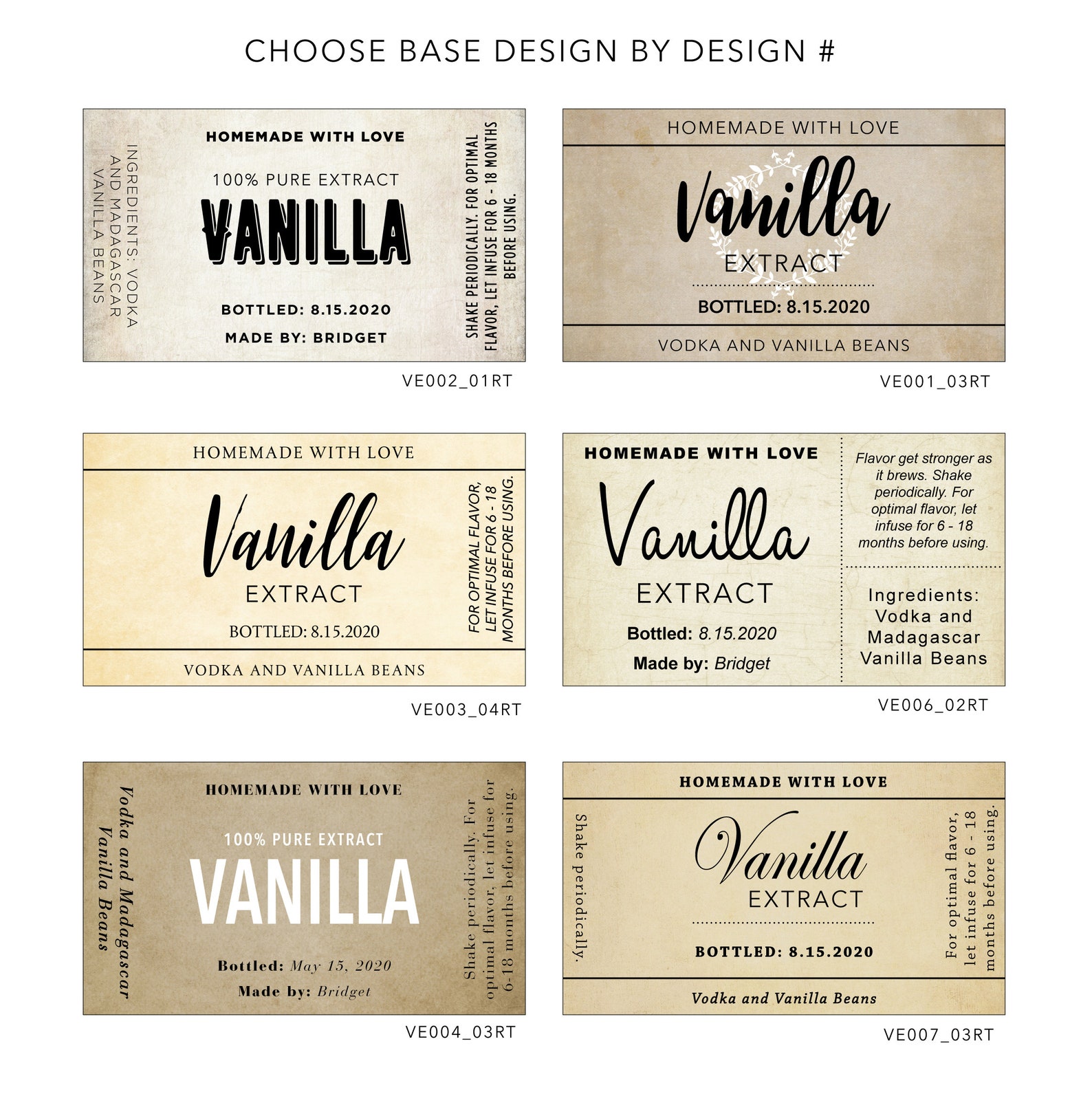 2x3.5 inch Personalized Homemade Item Labels Change wording | Etsy