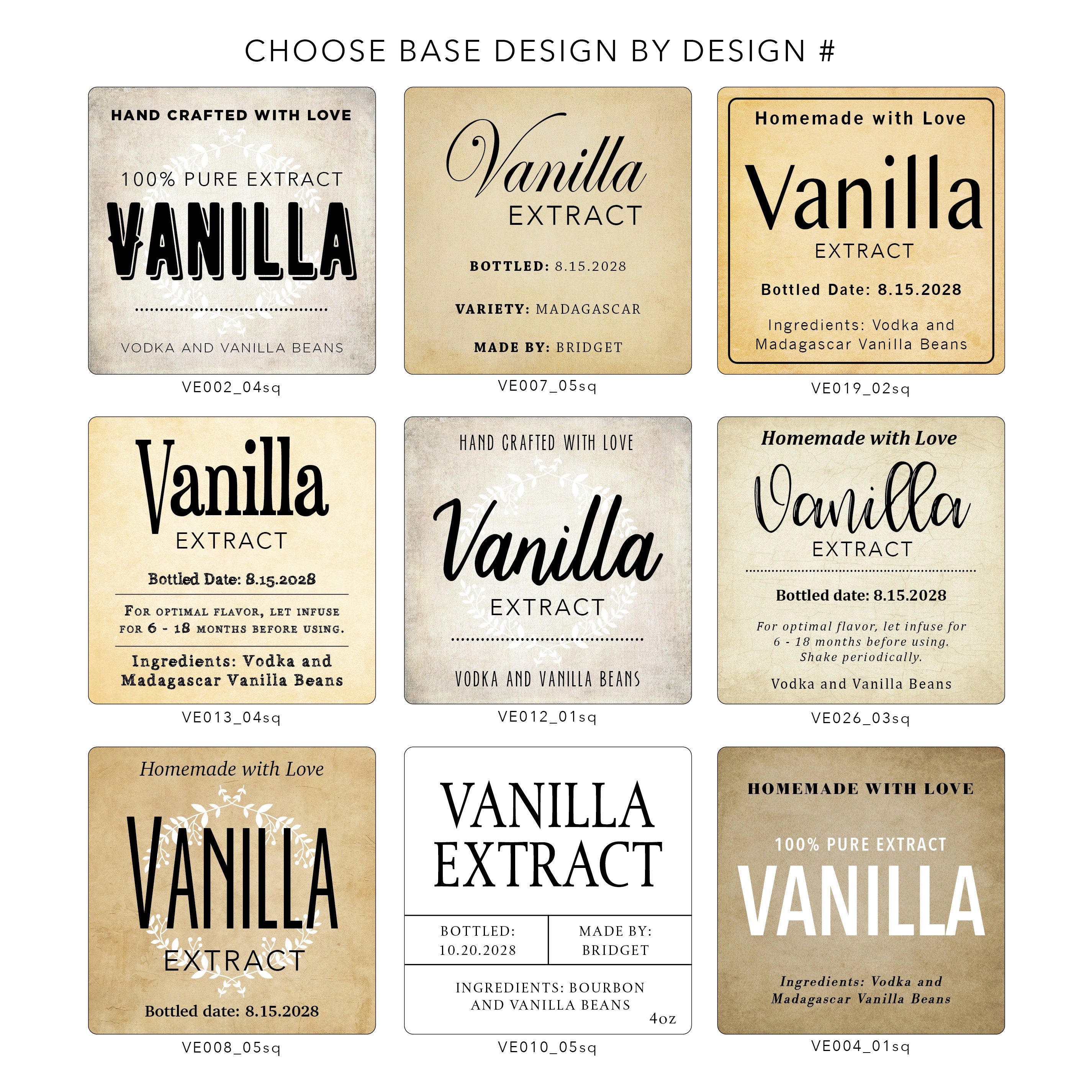 2.5 Inch Personalized Homemade Item Labels - Change Wording, Colors ...