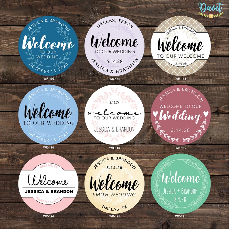 4 Inch Glossy Waterproof Wedding Stickers Labels - Hundreds of Designs ...