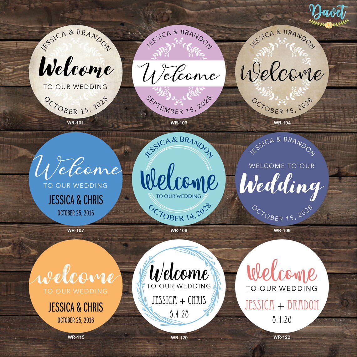 1.6 Inch Glossy Personalized Wedding Stickers - Hundreds of Designs to ...