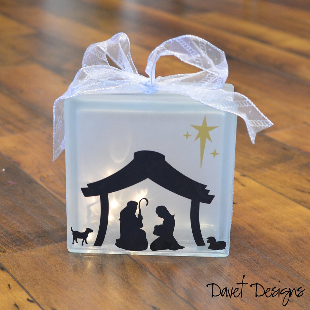 Nativity Scene Vinyl Lettering - Fits Perfect on 8x8 Kraftyblok or ...