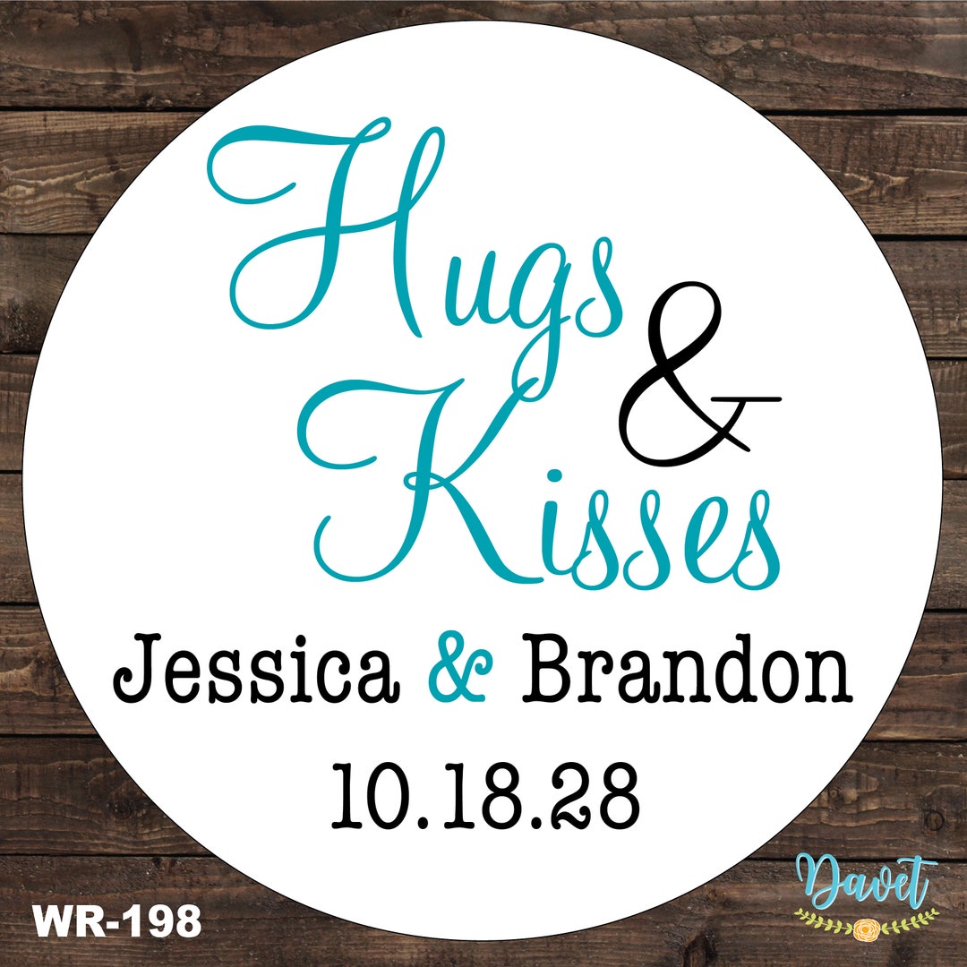 Small .75 Inch Custom Kisses Glossy Wedding Stickers - Hundreds of ...