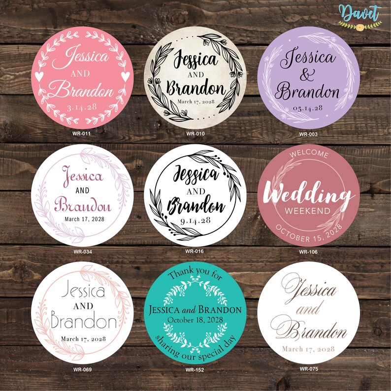1.5 Inch Custom Glossy Waterproof Wedding Stickers Labels - Many ...