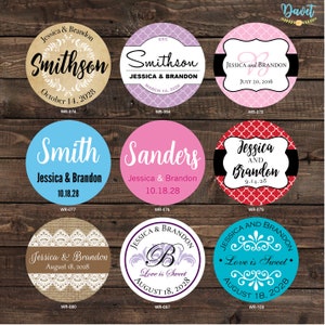 1.25 Inch Personalized Glossy Wedding Stickers Labels - Hundreds of ...