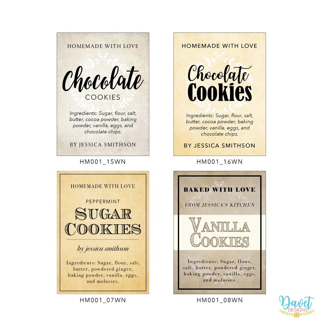 3x4 Inch Rectangle Personalized Homemade Item Labels - Change Wording ...