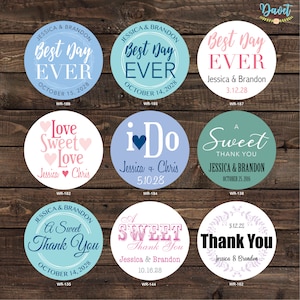 2 Inch Personalized Glossy Wedding Stickers Labels Seals -many Designs ...