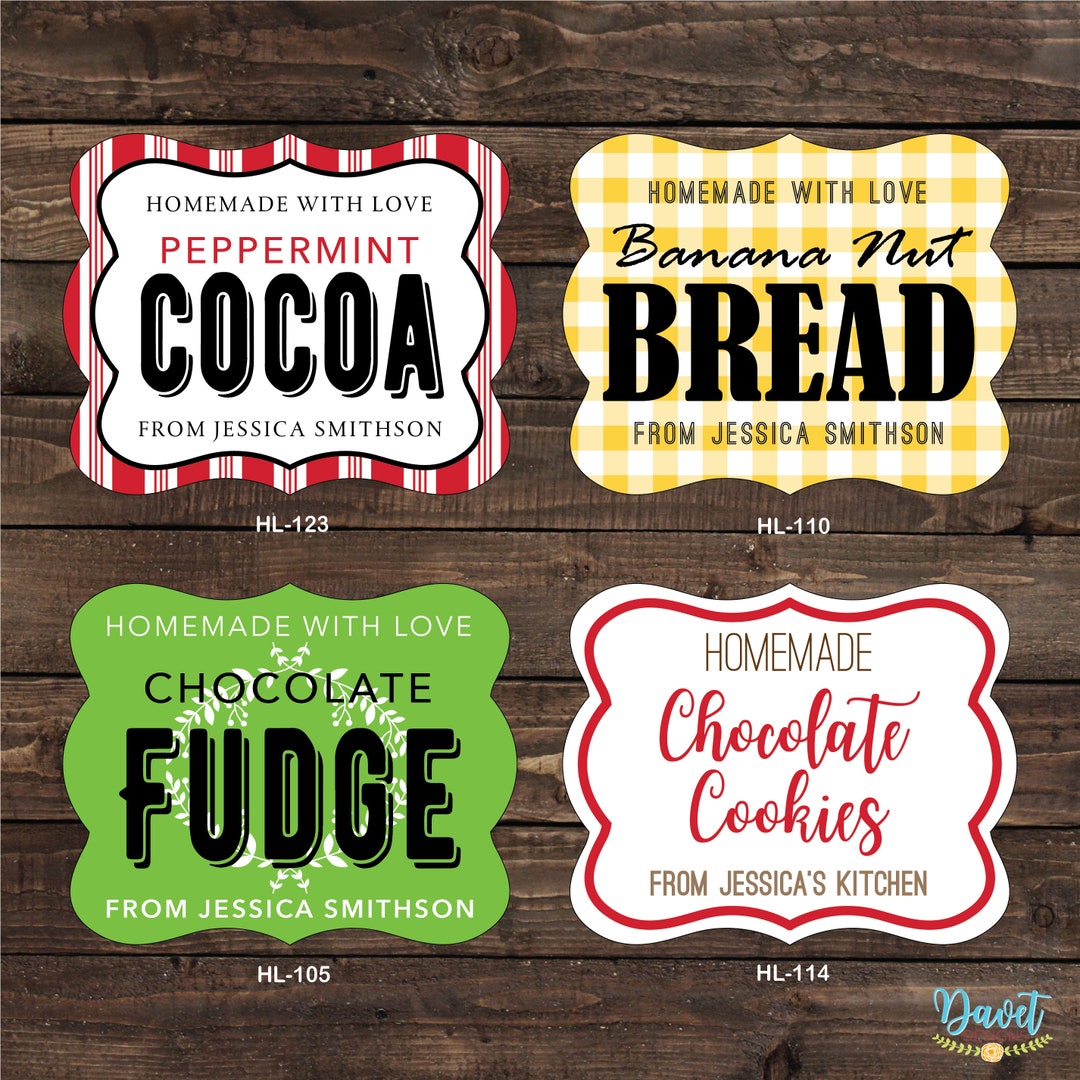 3x4 Inch Die Cut Shaped Personalized Homemade Item Labels - Change ...