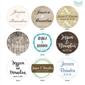 1.25 Inch Personalized Glossy Wedding Stickers Labels - Hundreds of ...