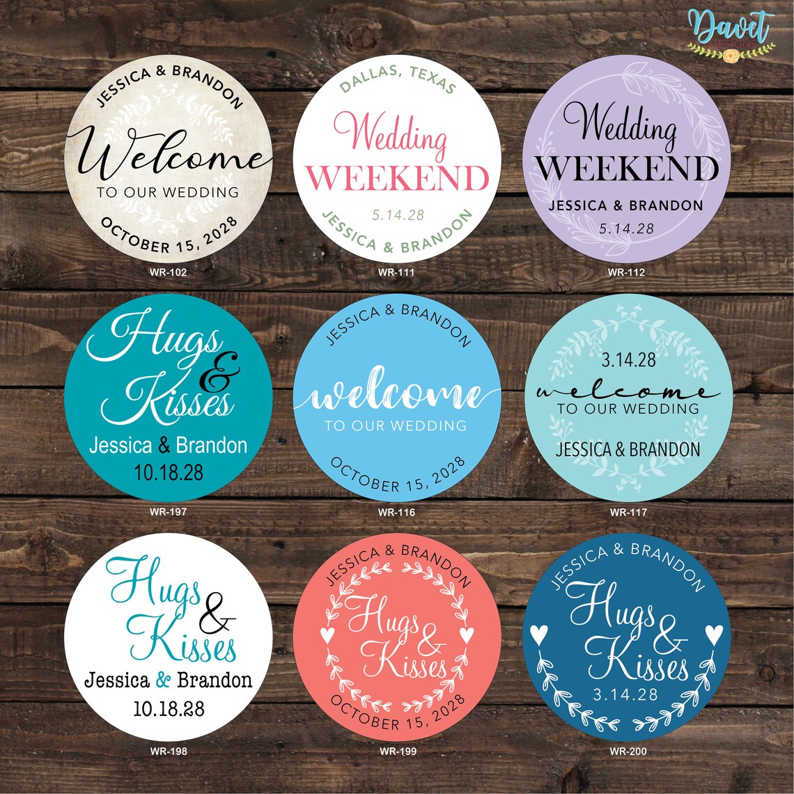 2.25 Inch Personalized Glossy Wedding Stickers Labels - Hundreds ...