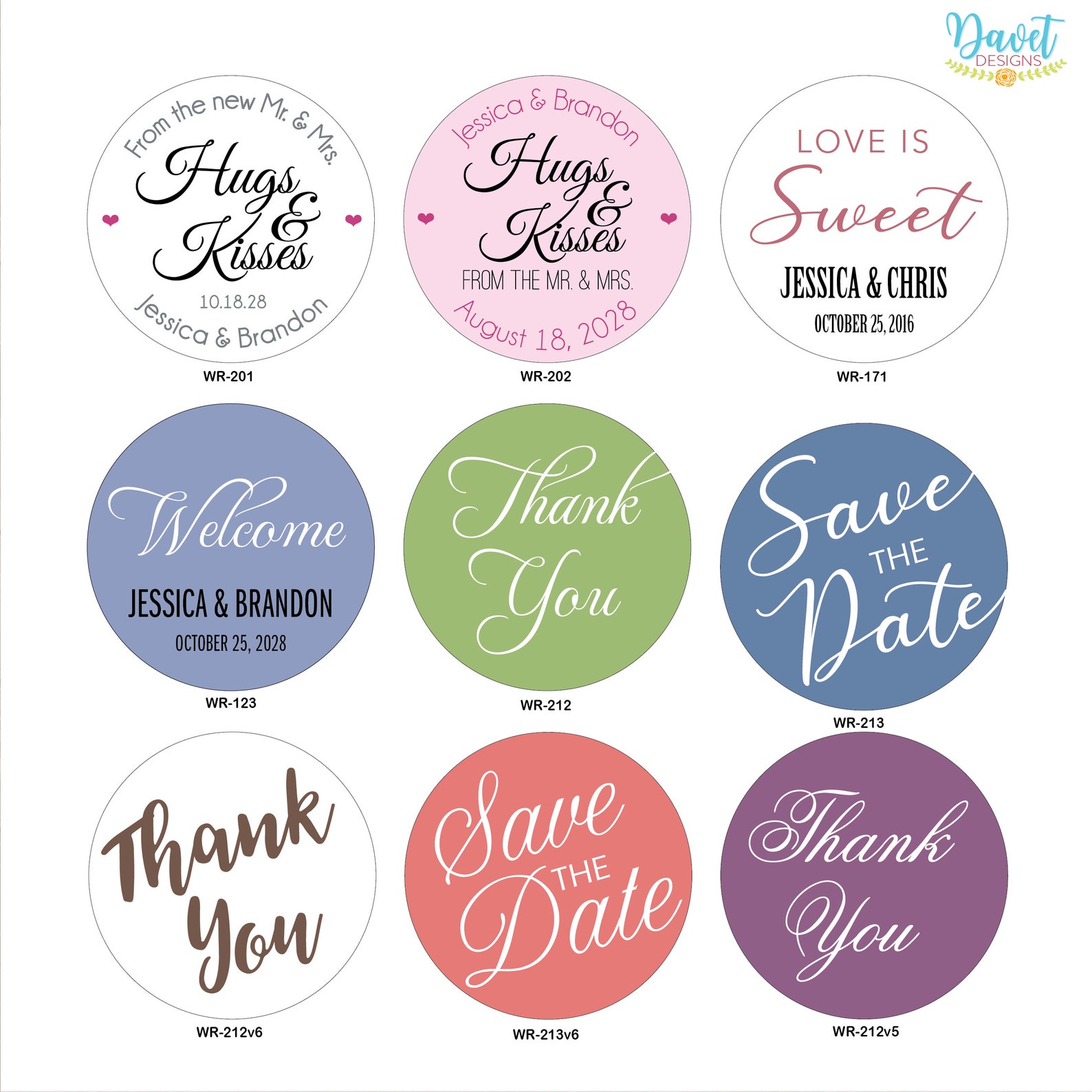 2 Inch Custom Glossy Waterproof Wedding Stickers Labels - Hundreds of ...