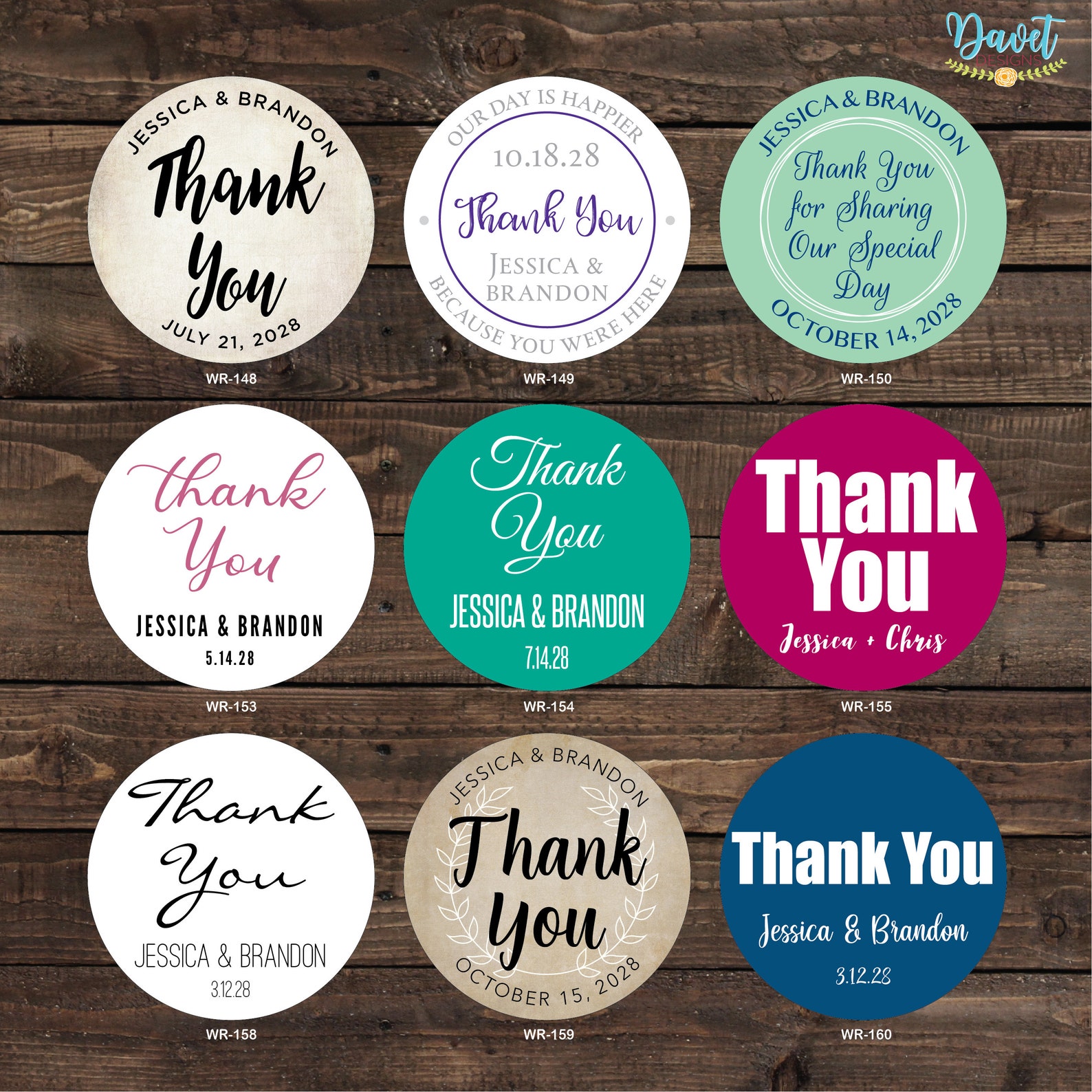 2 Inch Custom Glossy Waterproof Wedding Stickers Labels - Hundreds of ...