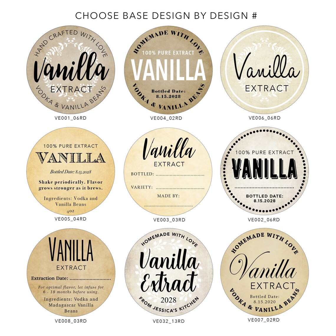 2.25 Inch Personalized Homemade Item Labels - Change Wording, Colors ...
