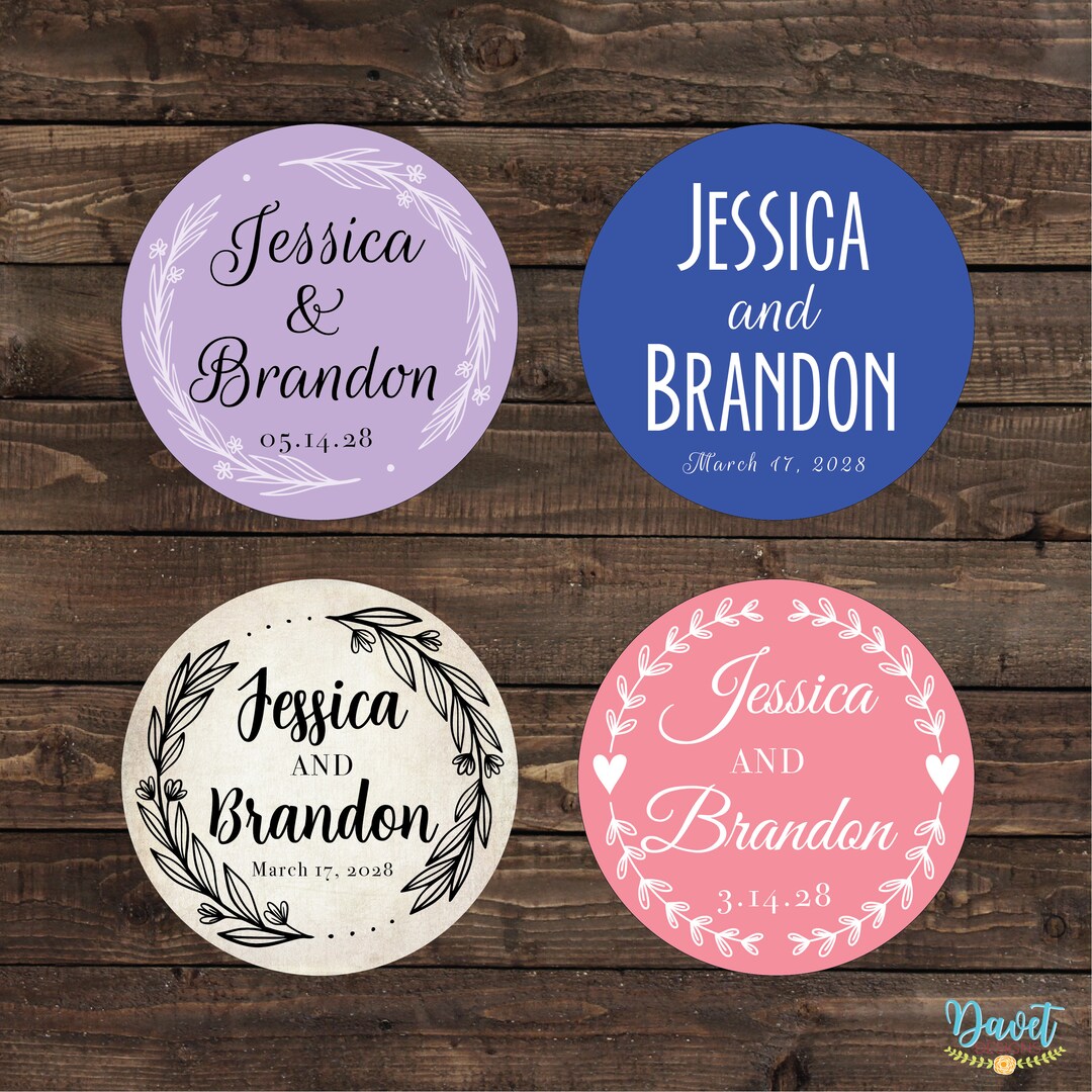 1.25 Inch Build Your Own Personalized Wedding Labels - Change Wording ...