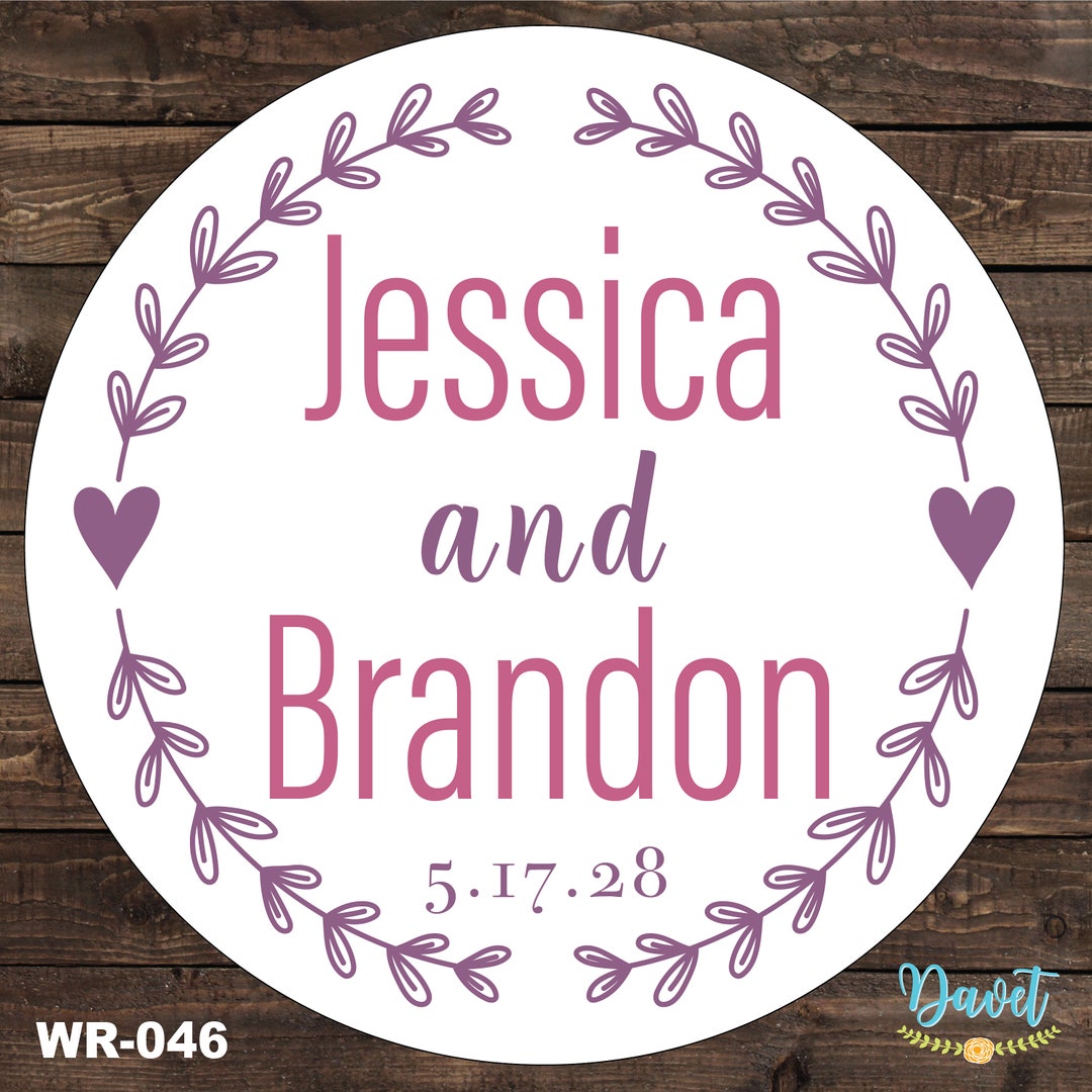 1 Inch Custom Glossy Waterproof Wedding Stickers Labels - Many Designs ...