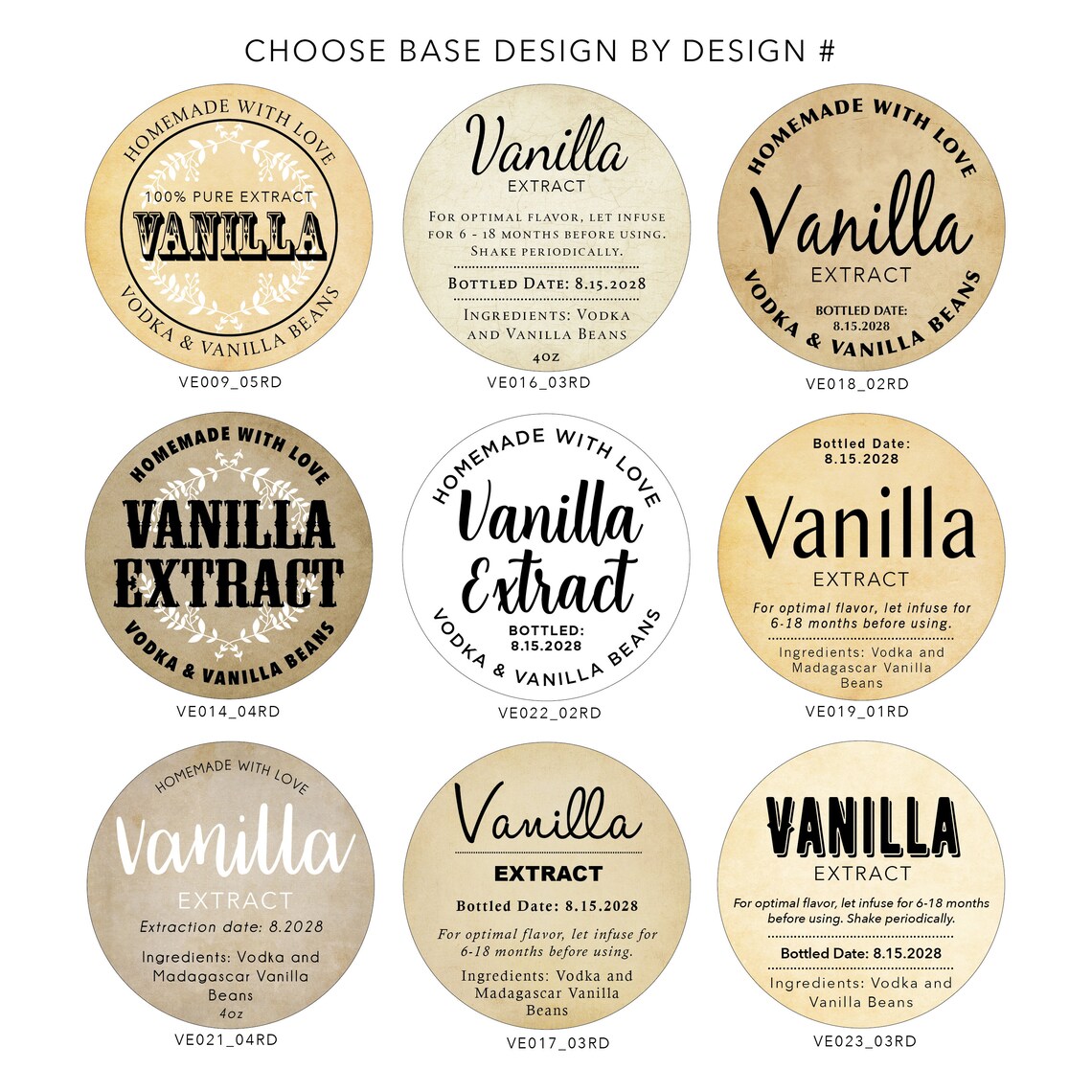 2.25 Inch Personalized Homemade Item Labels - Change Wording, Colors ...