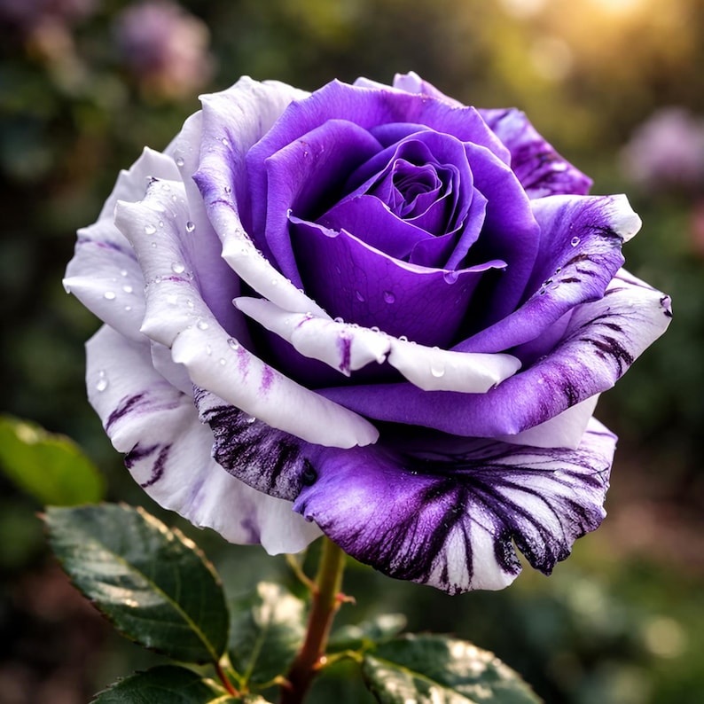 Purple White Rose Seeds | Bi-color Climbing Bush Garden Flower Variety ...