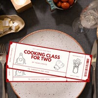 Cooking Class Ticket Template, Editable Cooking Class Coupon, Custom ...