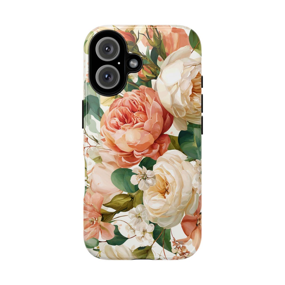 Peach and Cream Roses Phone Case | Floral iPhone Case - Etsy