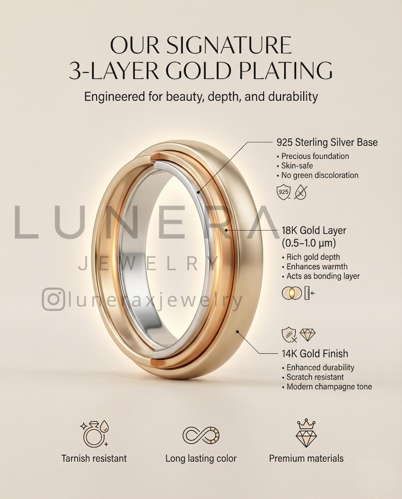 Molten Lava Organic Textured Band, 14K Gold Plated 925 Sterling Silver ...