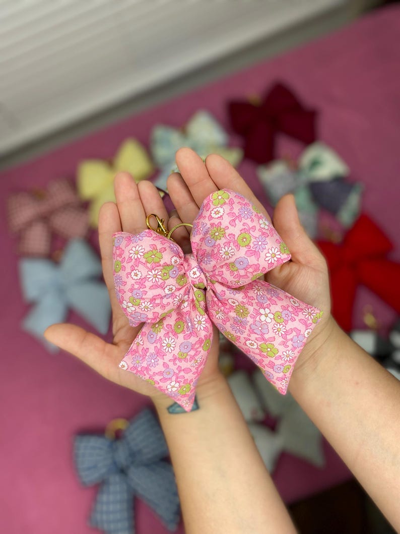 Handmade Puffy Bow Bag/keychain Charms - Upcycled Options - Etsy
