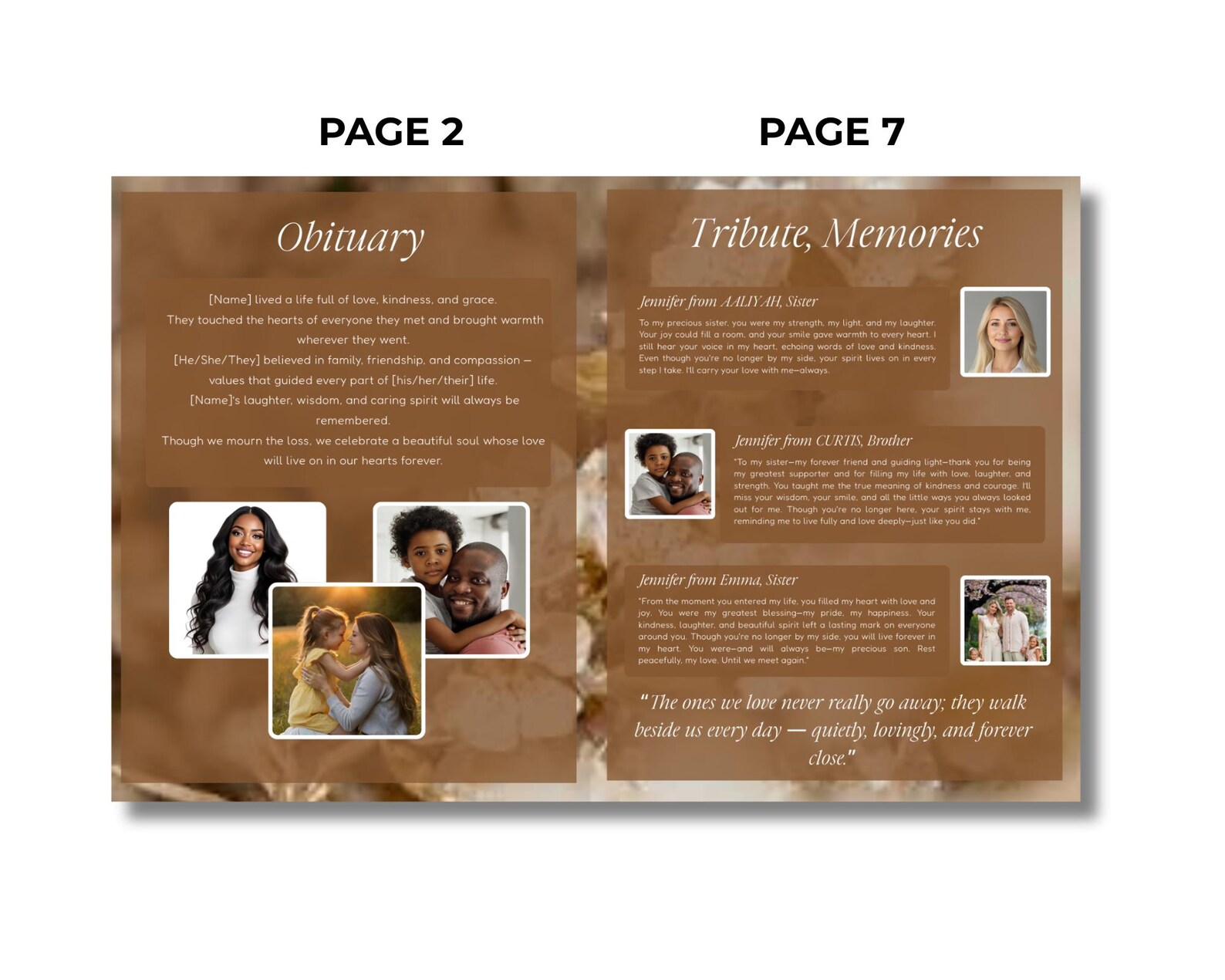 Brown Funeral Program Template: 8-page Memorial, Celebration of Life ...