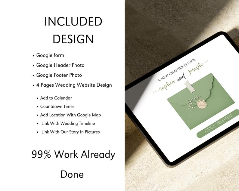 Sage Floral Save the Date Website: Canva Digital Invitation (digital ...