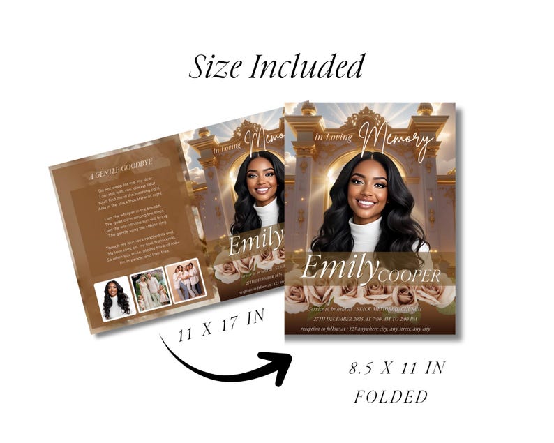Brown Funeral Program Template: 8-page Memorial, Celebration of Life ...