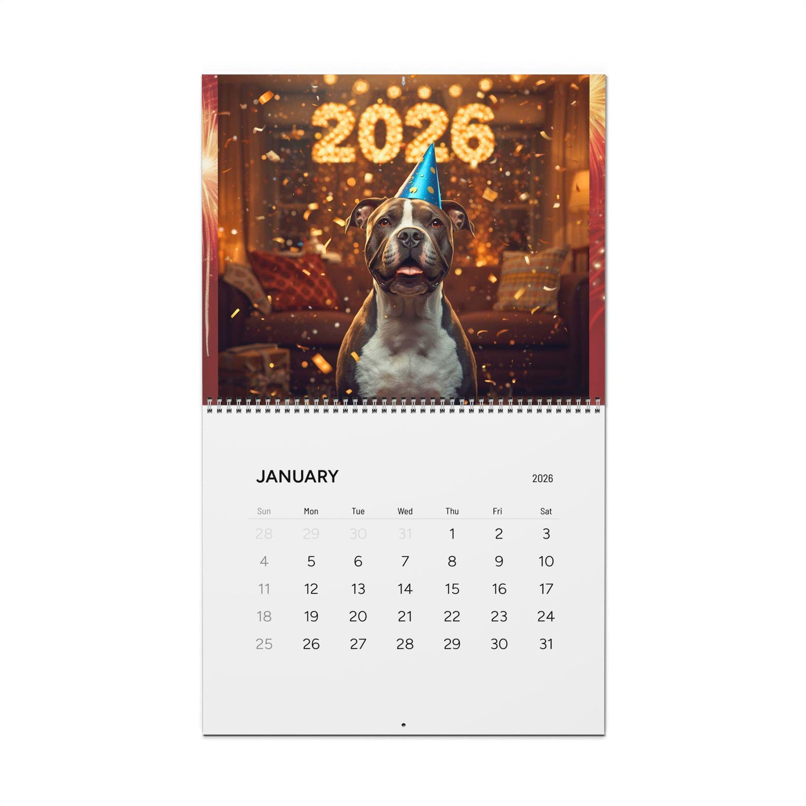 Pitbull Wall Calendar 2026: Dog Lover Gift - Etsy
