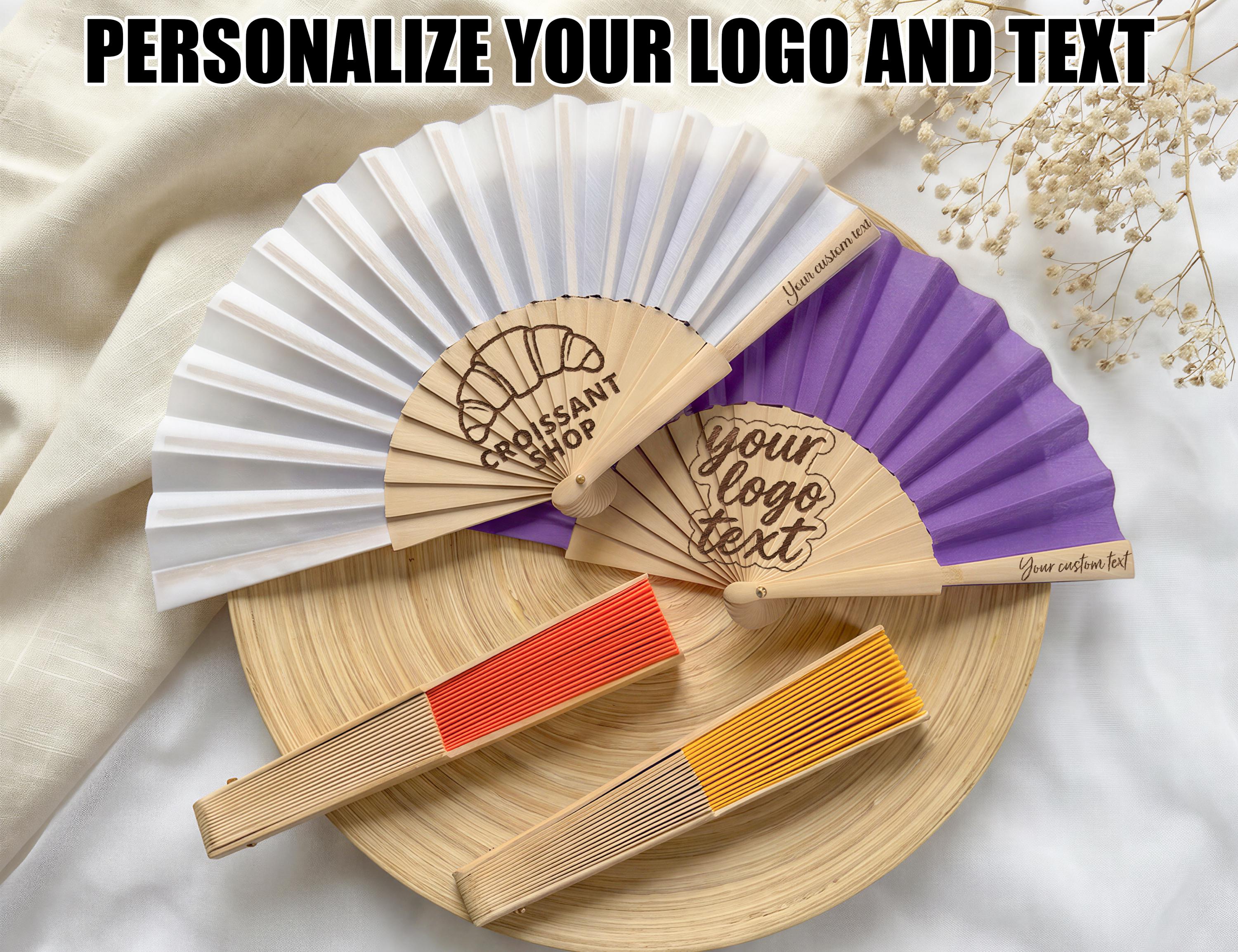 Custom Wedding Clack Hand Fans, Bridal Shower Engraved Folding Fans ...
