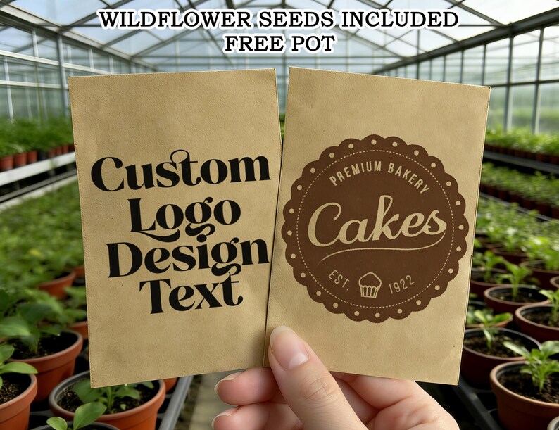 Personalized Seed Packet With Reusable Pot | Custom Logo Wildflower ...