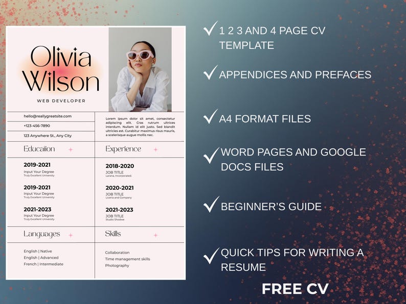 Resume Template, Free and Modular CV Design, Suitable for Every ...