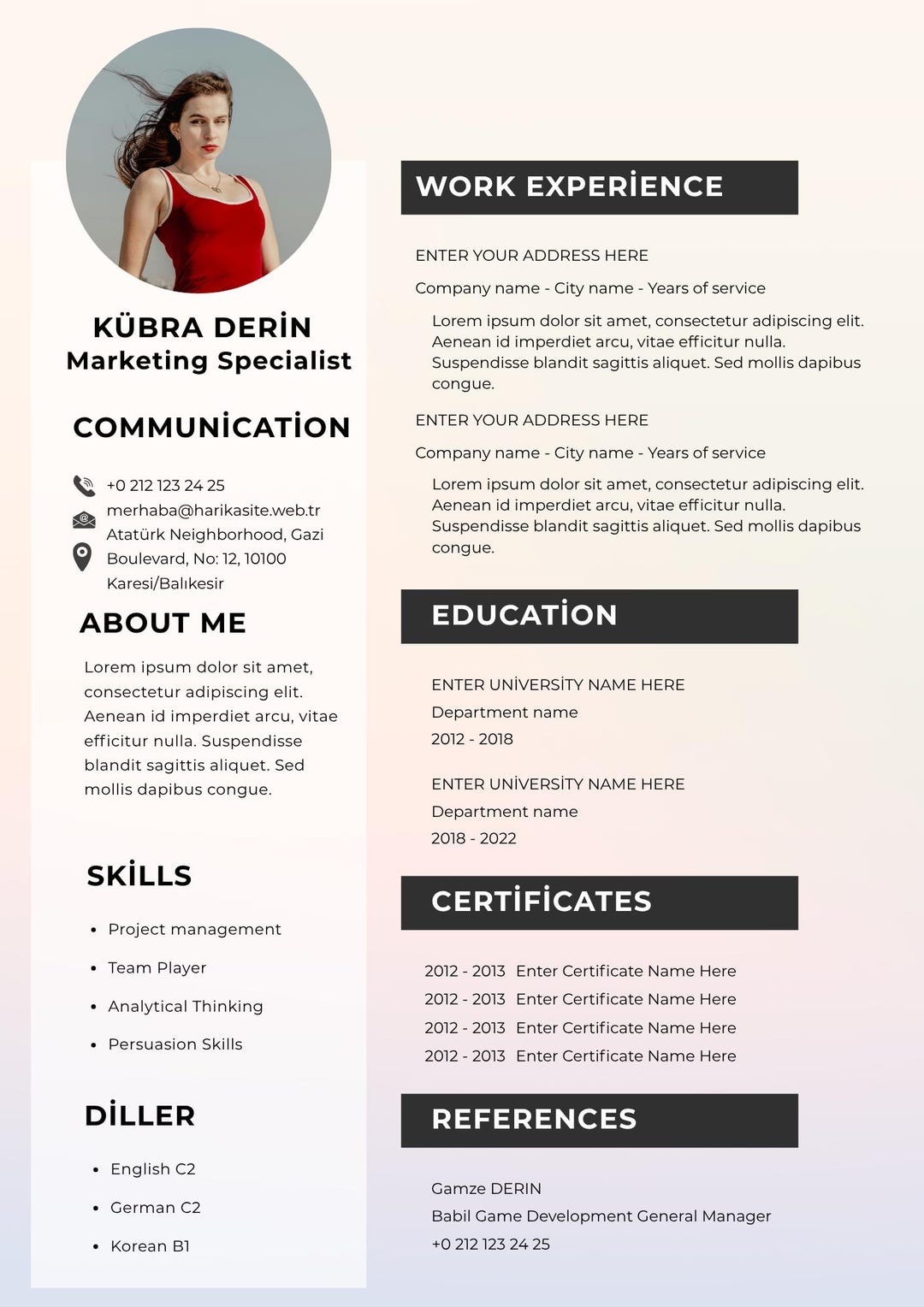 Modern CV Template, 3 Page Resume (microsoft Word, Mac Pages, Google ...