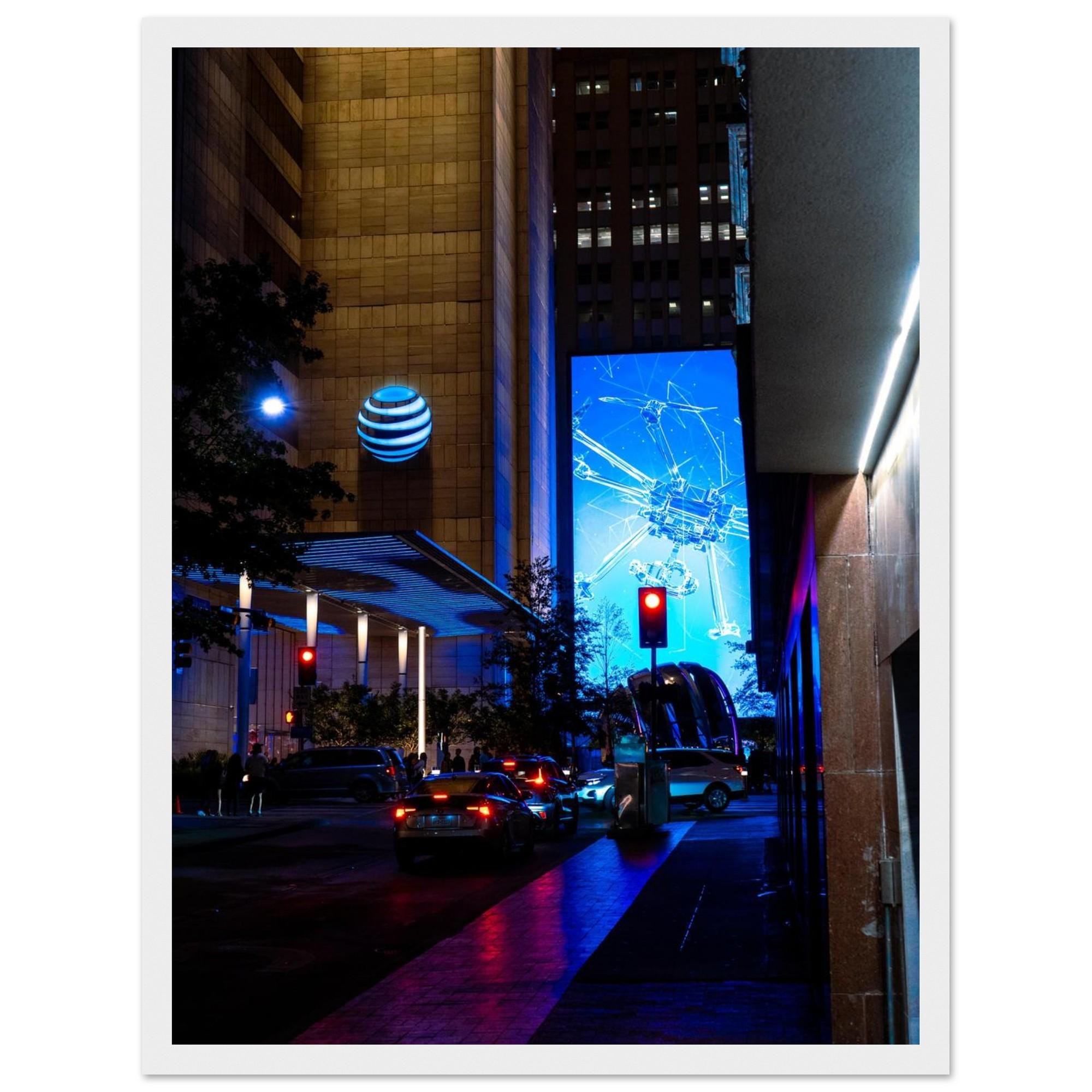 Downtown Cityscape Poster: Modern Pine Wood Frame, Matte Finish - Etsy