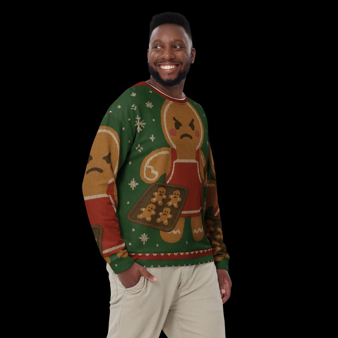 Angry Gingerbread Man – Chaotically Comfy Eco-friendly Knit Look Design ...