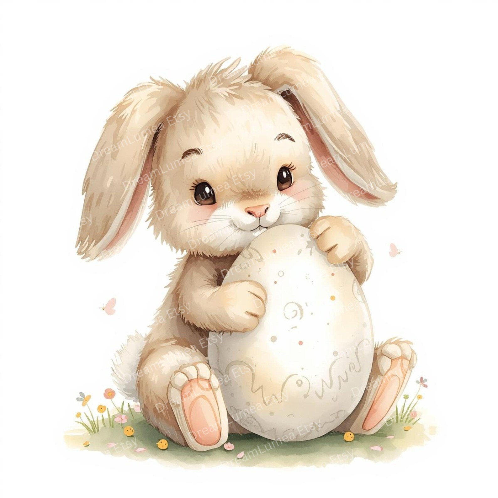 16 Bunny and Egg Clipart Bundle Watercolor Bunny High Resolution JPG ...