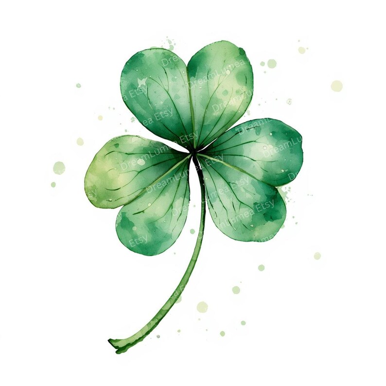 15 Shamrock Clipart Set Clover Watercolor Printable JPG High Quality ...