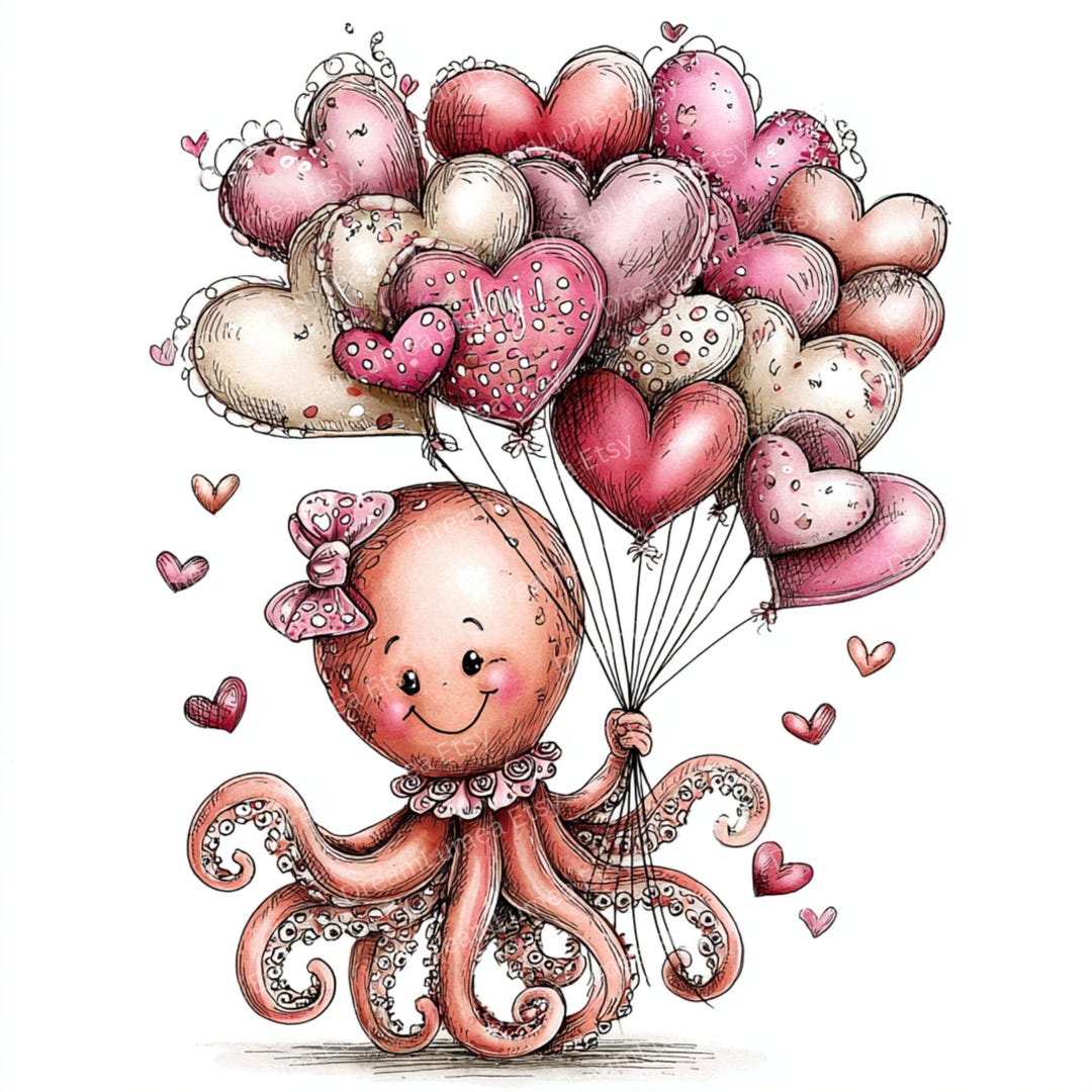 33 Unique Animals Valentine Day Clipart, Whimsical Love Animal ...