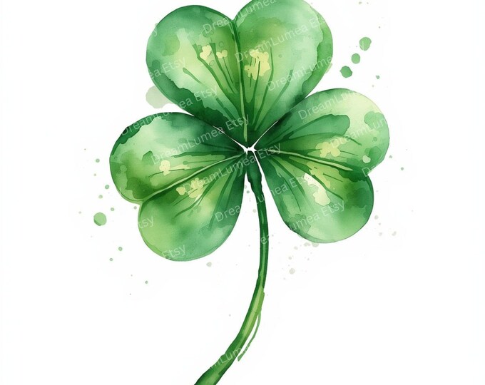 10 Clovers Clipart Bundle, PNG & JPG, Printable Patchwork Green Clover ...
