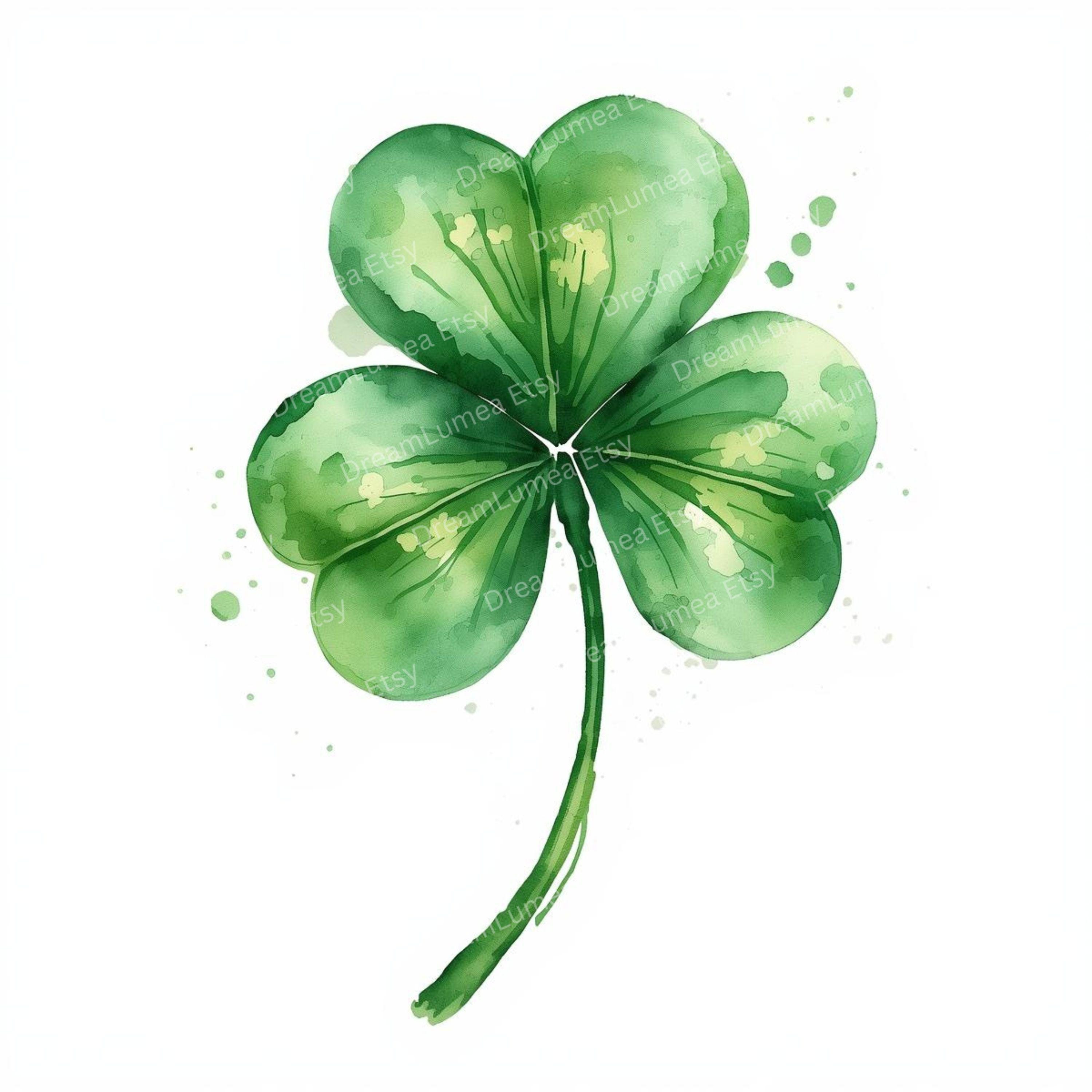 15 Shamrock Clipart Set Clover Watercolor Printable JPG High Quality ...