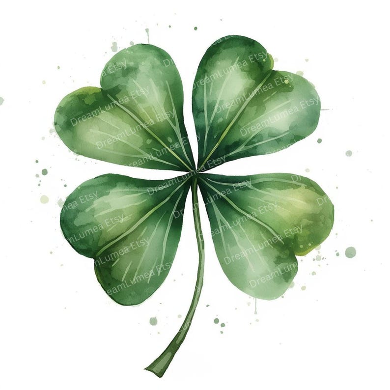 15 Shamrock Clipart Set Clover Watercolor Printable JPG High Quality ...