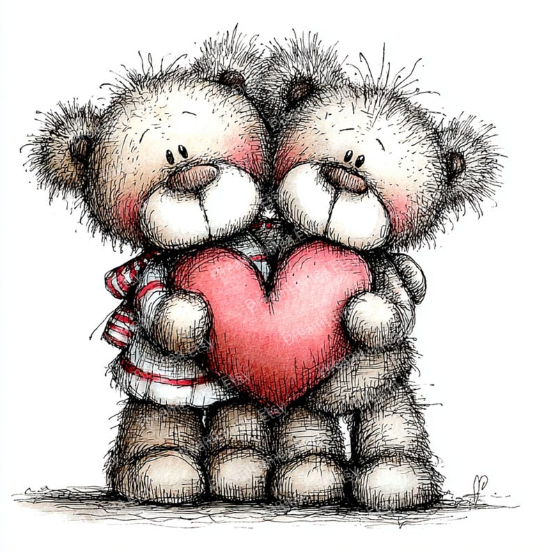 20 Teddy Bear Valentine’s Day Clipart Bundle Cute Love Graphics ...