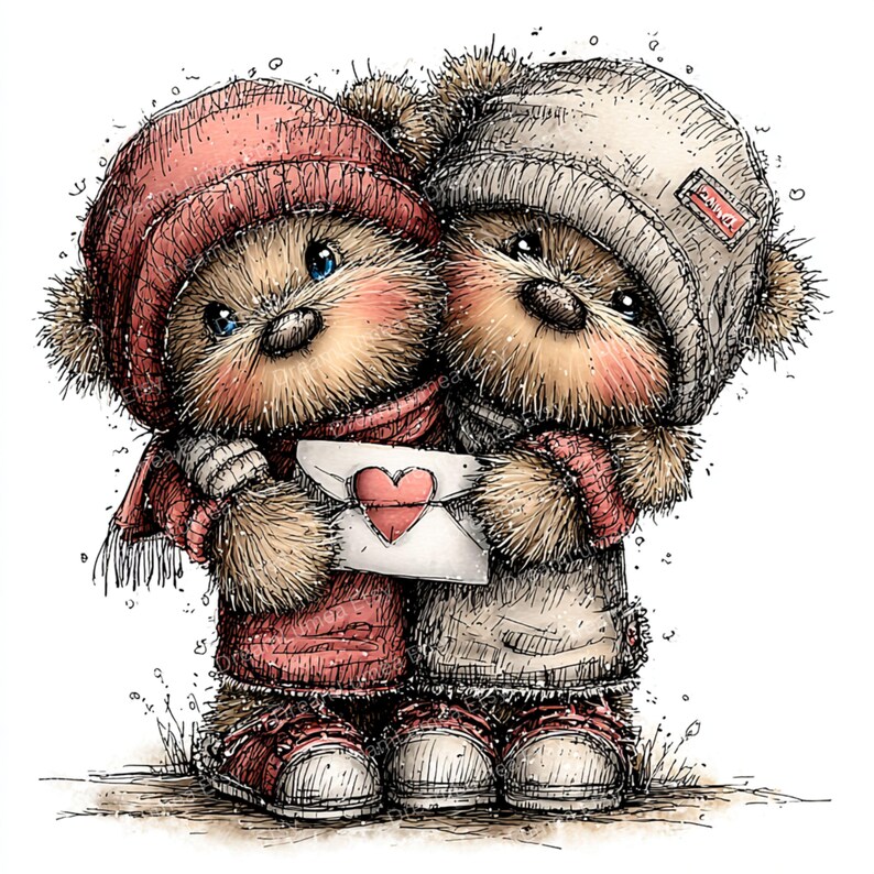 20 Teddy Bear Valentine’s Day Clipart Bundle Cute Love Graphics ...