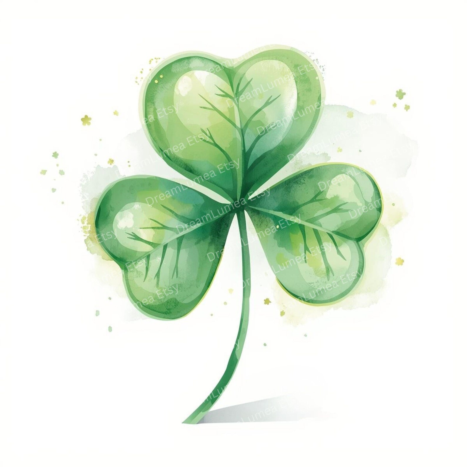 15 Shamrock Clipart Set Clover Watercolor Printable JPG High Quality ...