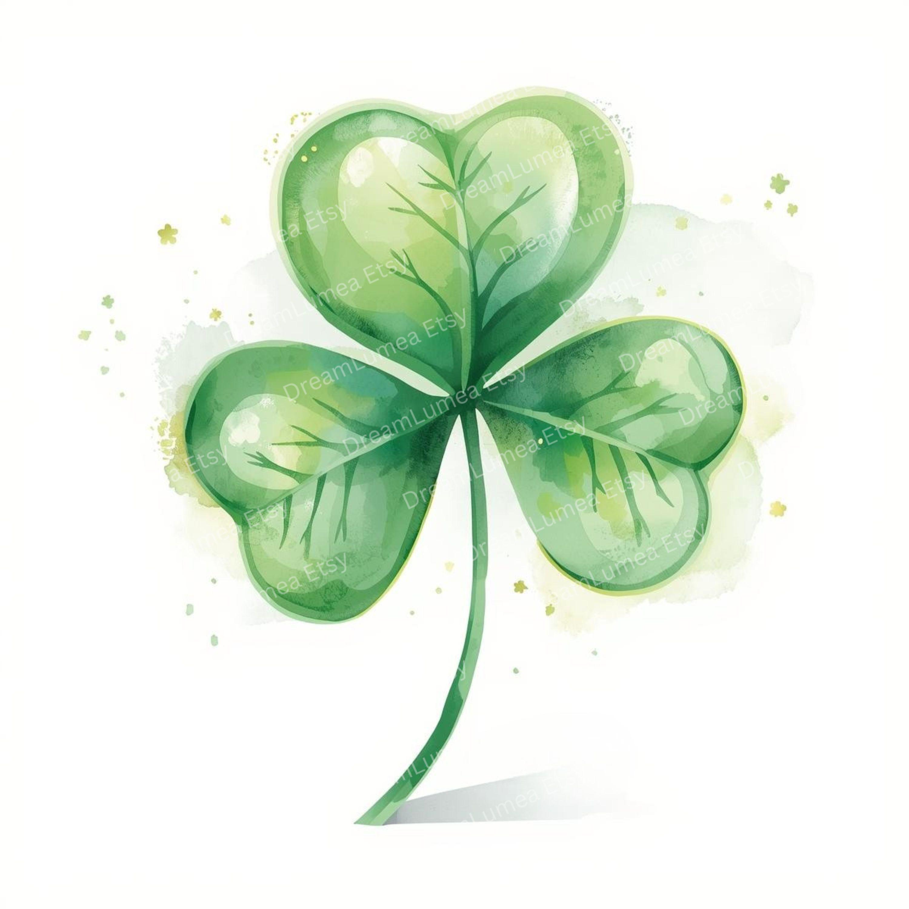 15 Shamrock Clipart Set Clover Watercolor Printable JPG High Quality ...
