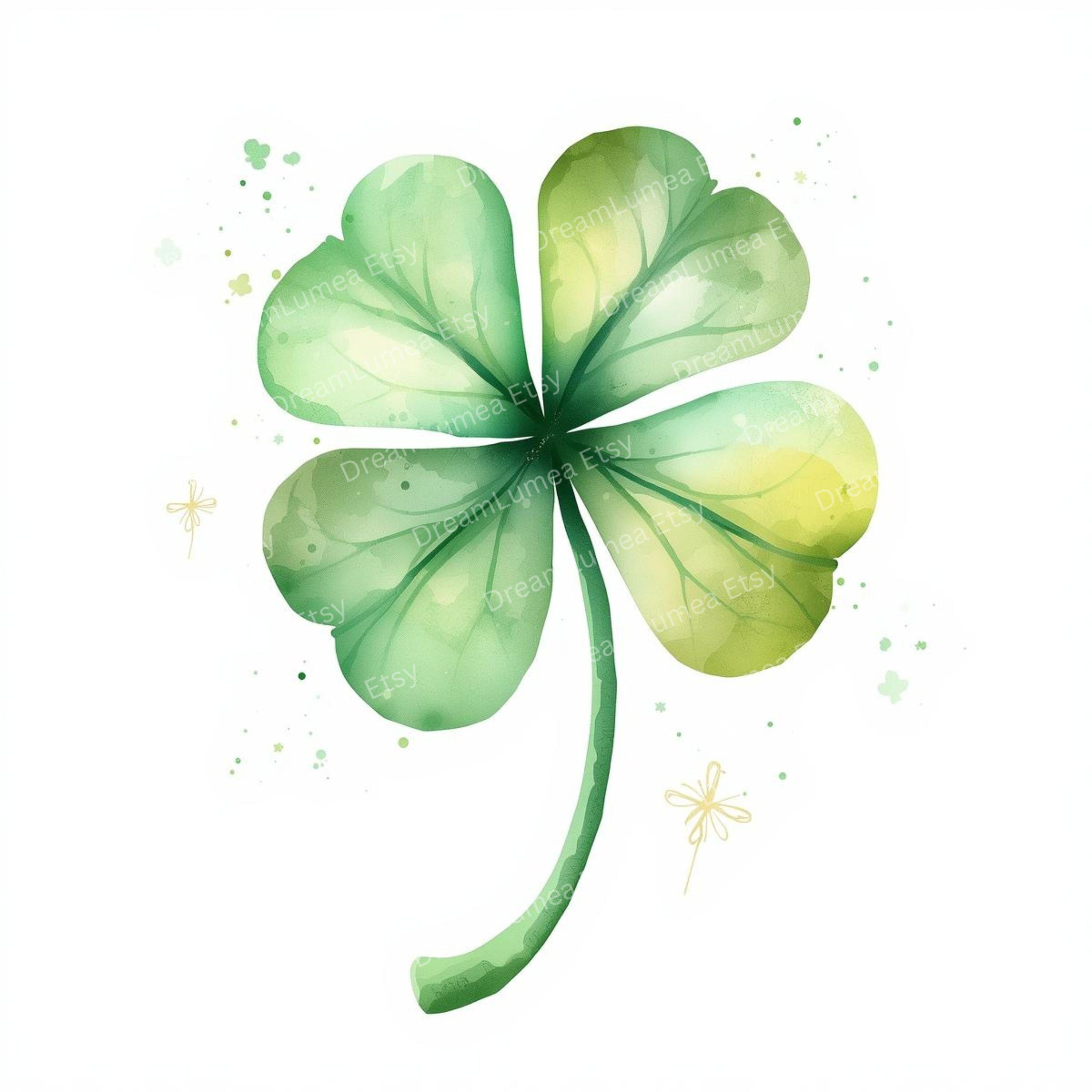 15 Shamrock Clipart Set Clover Watercolor Printable JPG High Quality ...