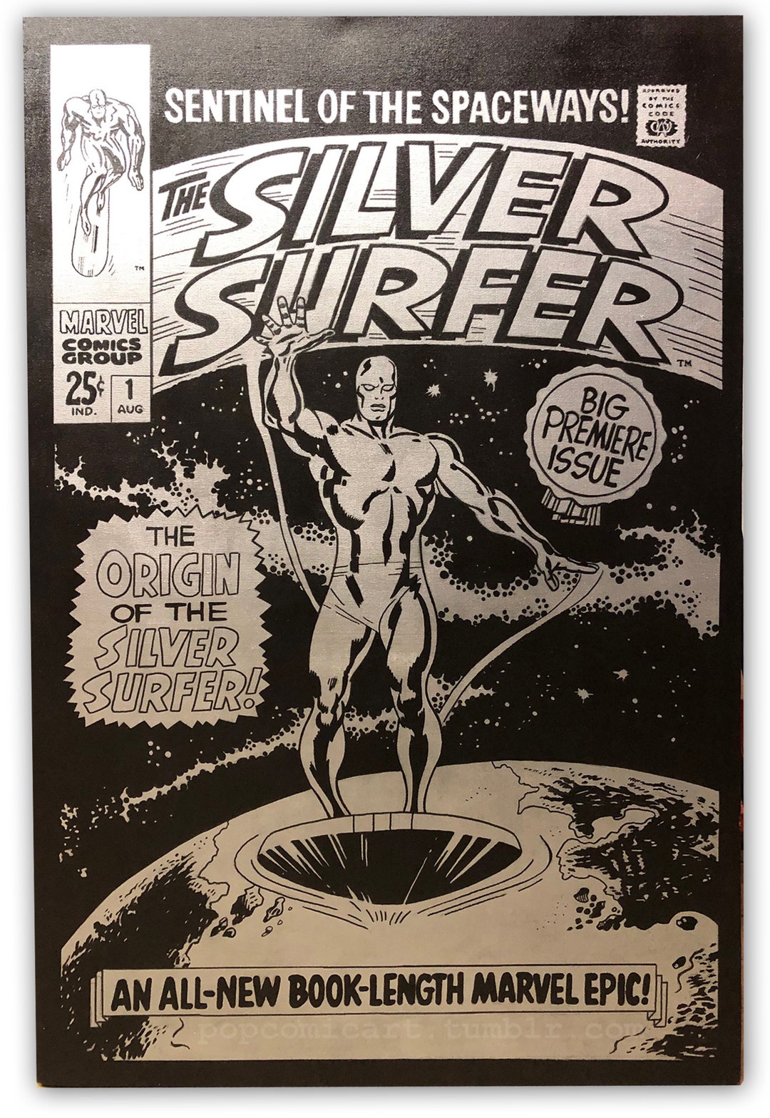 Silver Surfer Comic Book Cover Recreation POP Art Painting - Fantastic ...