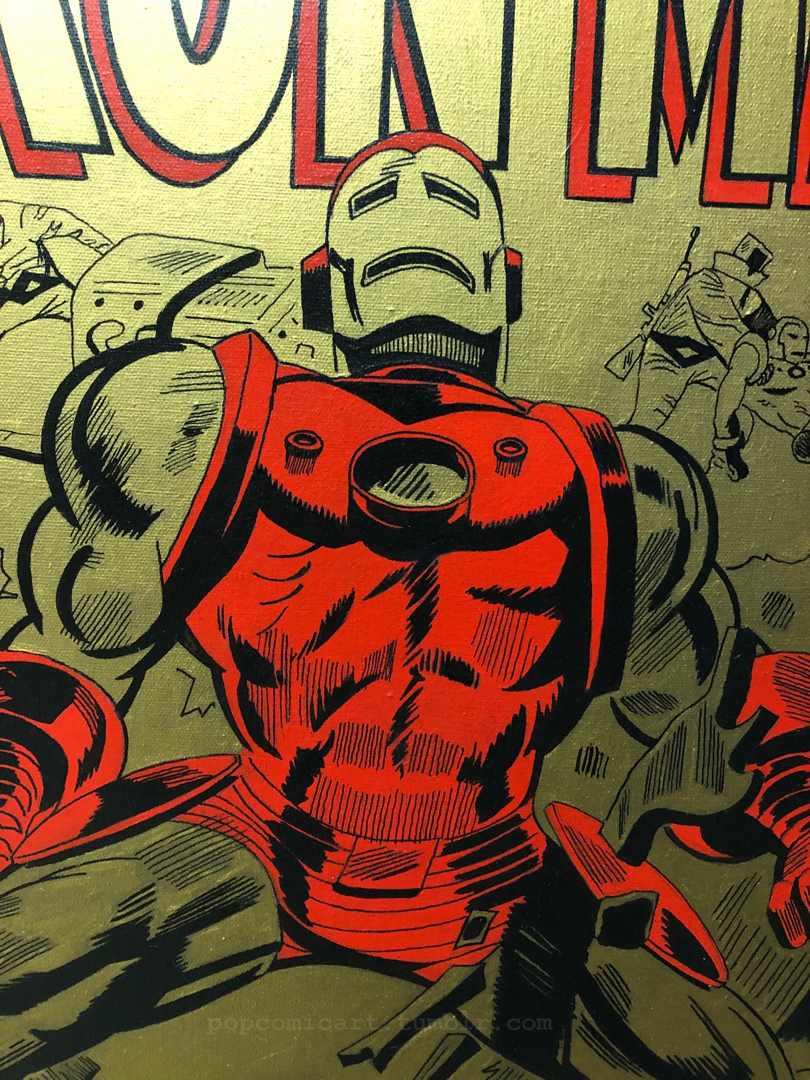 Iron Man Comic Book Cover Recreation ORIGINAL POP Art Canvas Painting ...