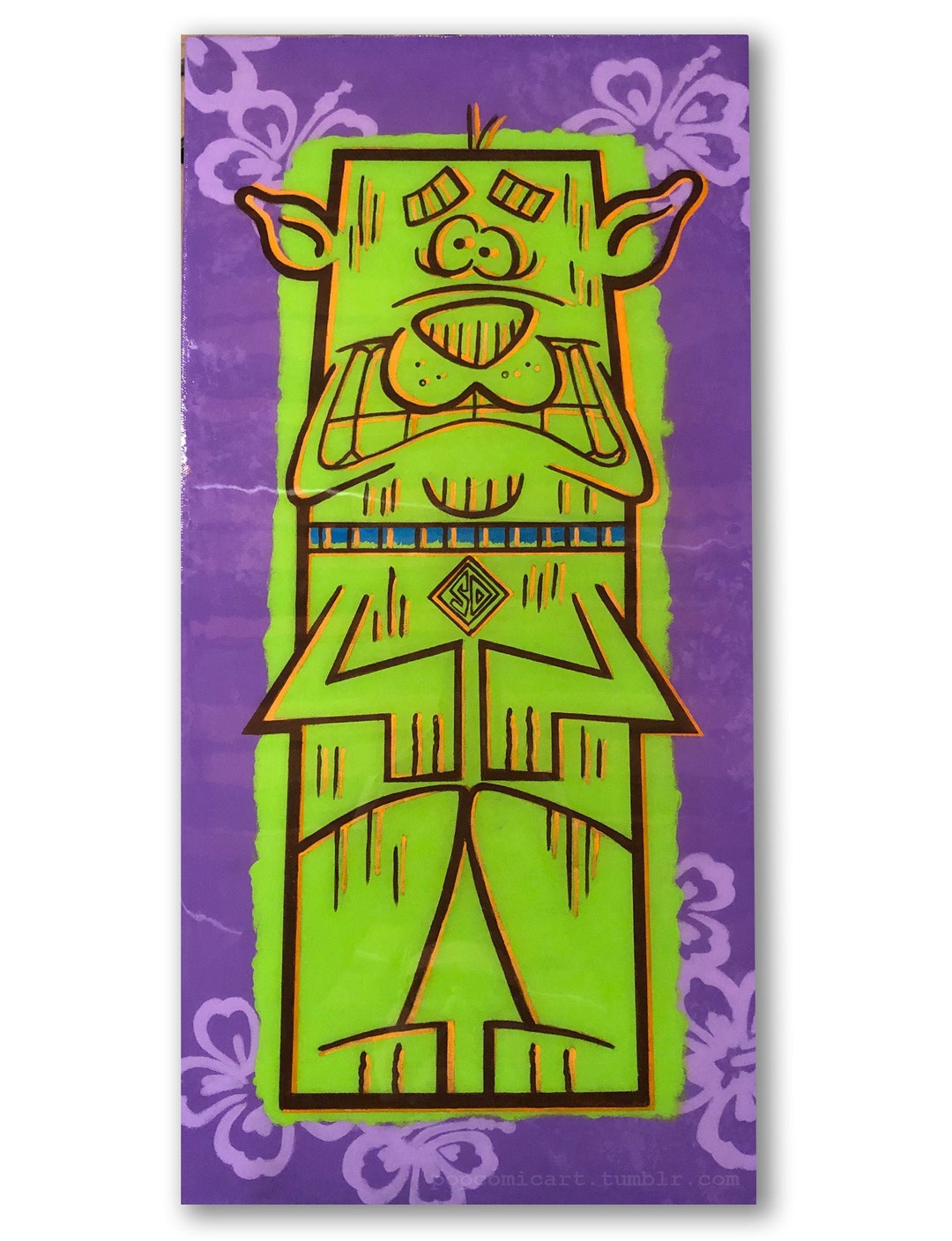 Scooby Doo Tiki Hawaiian POP Art Painting - Cartoon Hanna Barbera ...